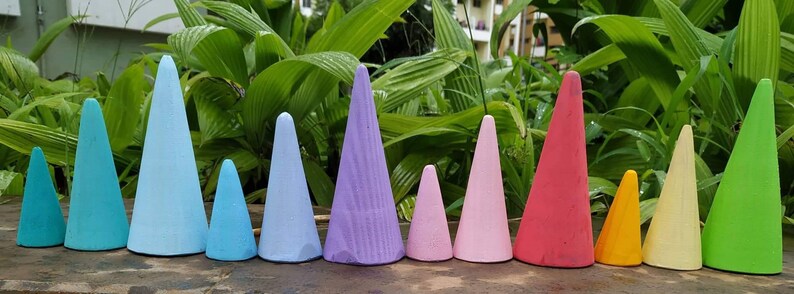 Wooden cones colored cones rainbow cones pastel cones | Etsy