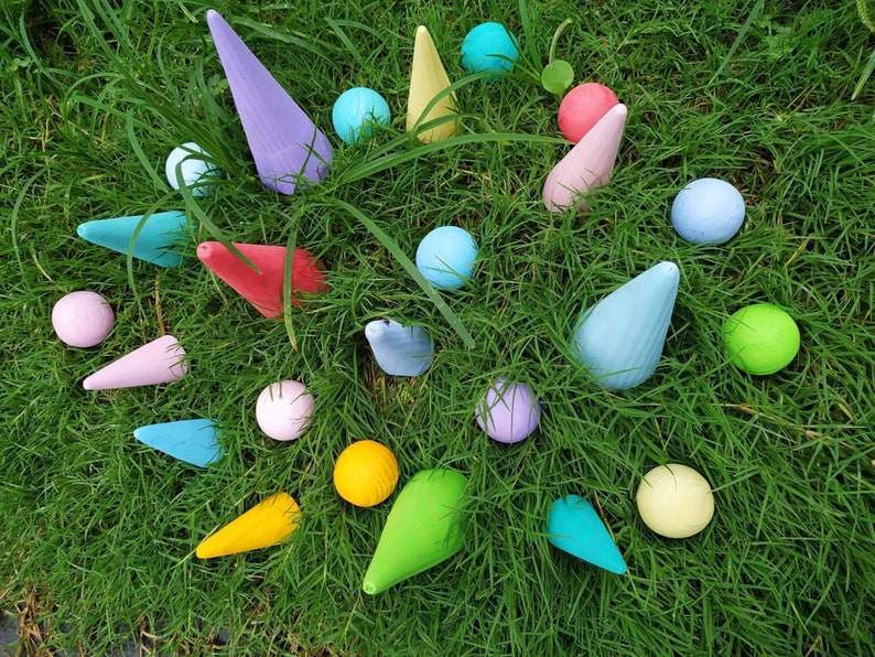 Wooden cones colored cones rainbow cones pastel cones | Etsy