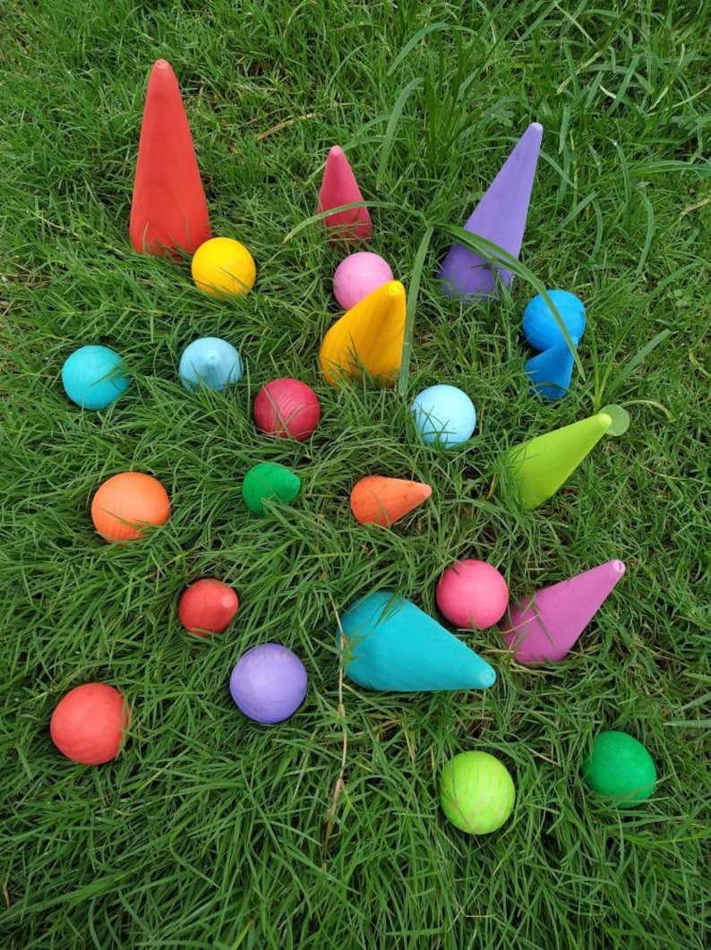 Wooden cones colored cones rainbow cones pastel cones | Etsy