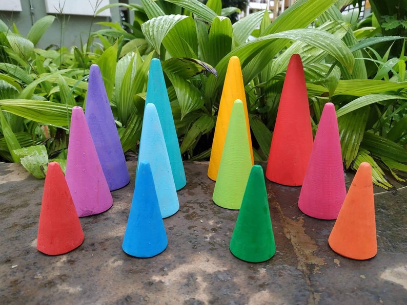 Wooden cones colored cones rainbow cones pastel cones | Etsy