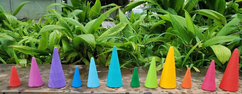 Wooden cones colored cones rainbow cones pastel cones | Etsy