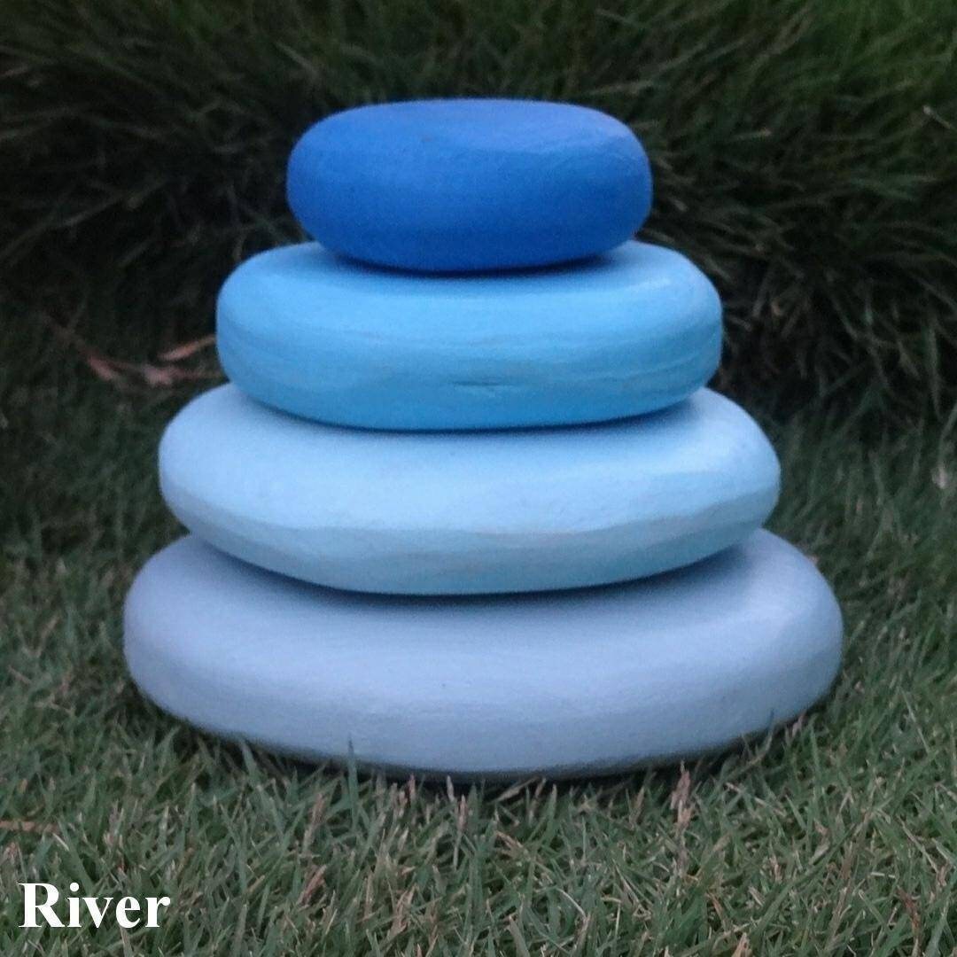 Wooden Round Pebbles River Pebbles Waldorf Smooth Large - Etsy