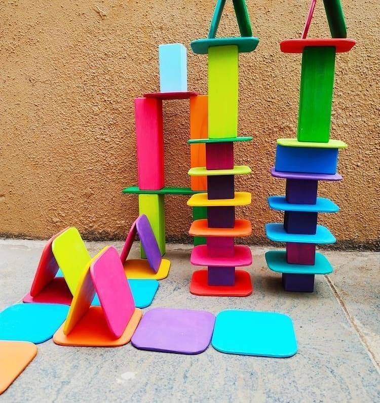 Quarter Stepped Pyramid Blocks Building Blocks Rainbow - Etsy