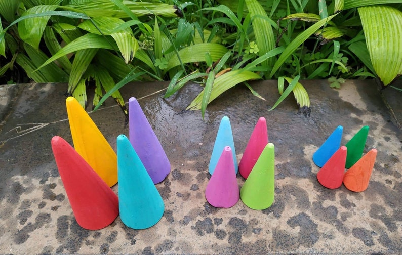 Wooden cones colored cones rainbow cones pastel cones | Etsy