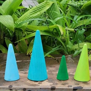 Wooden Cones, Colored Cones, Rainbow Cones, Pastel Cones, Pretend Play ...