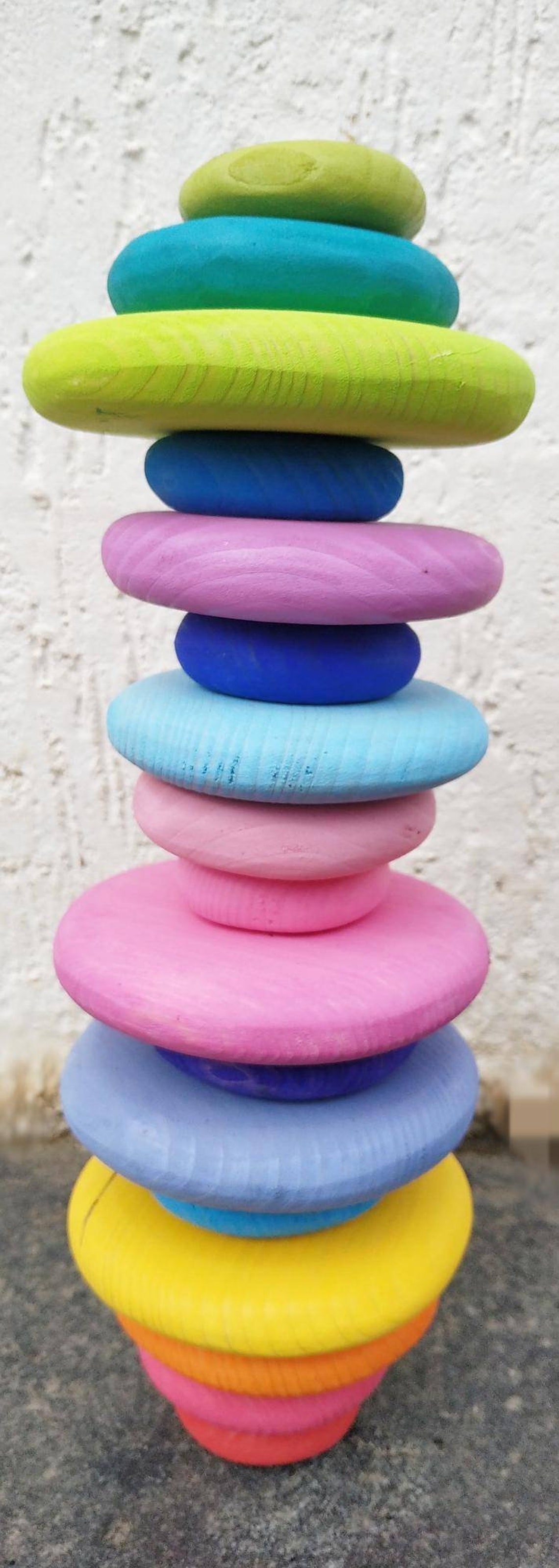 Wooden Round Pebbles River Pebbles Waldorf Smooth Large - Etsy