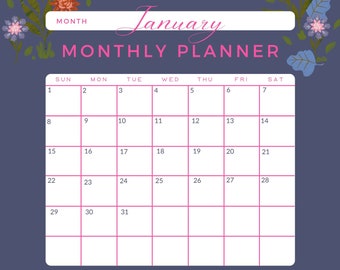 Printable 12 Month Calendar - Etsy UK