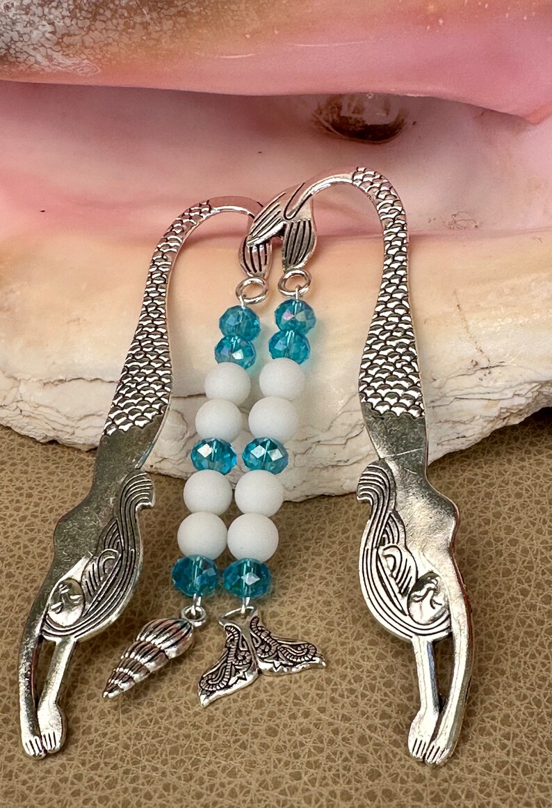 Metal Mermaid Bookmark With Mermaid Tail or Shell You Choose - Etsy