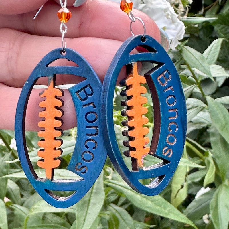 Broncos Earrings - Etsy