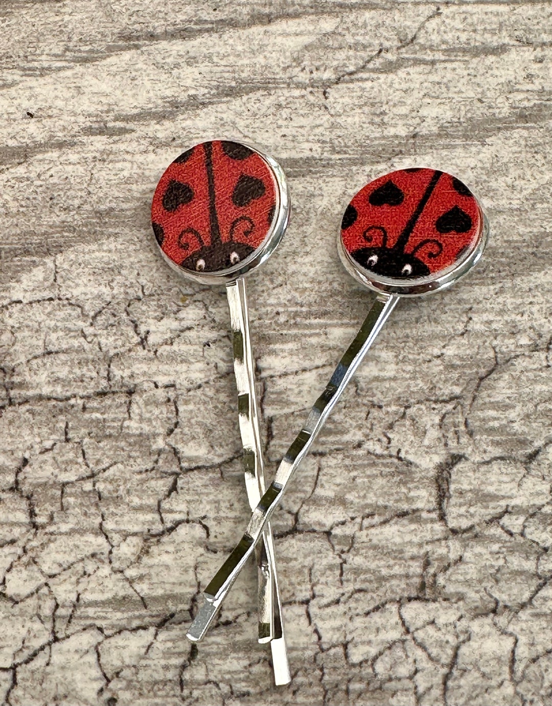 Pair of Pretty Fun Ladybug Bobby Pins - Etsy