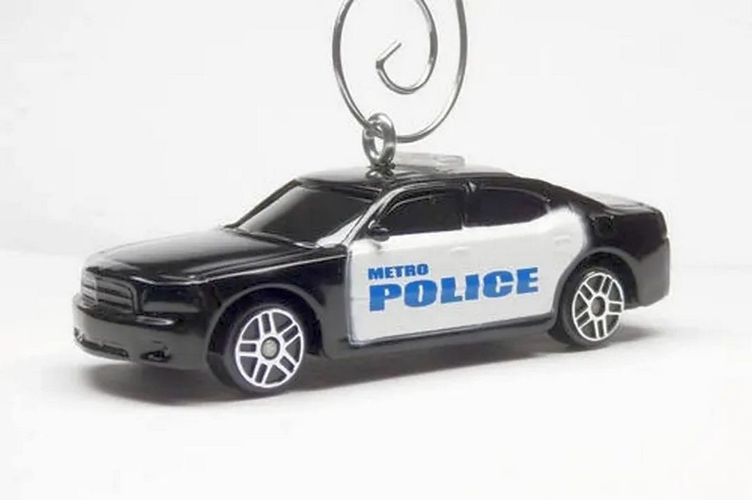 Dodge Charger Police Hot Wheels Car Christmas Tree Ornament Stocking ...