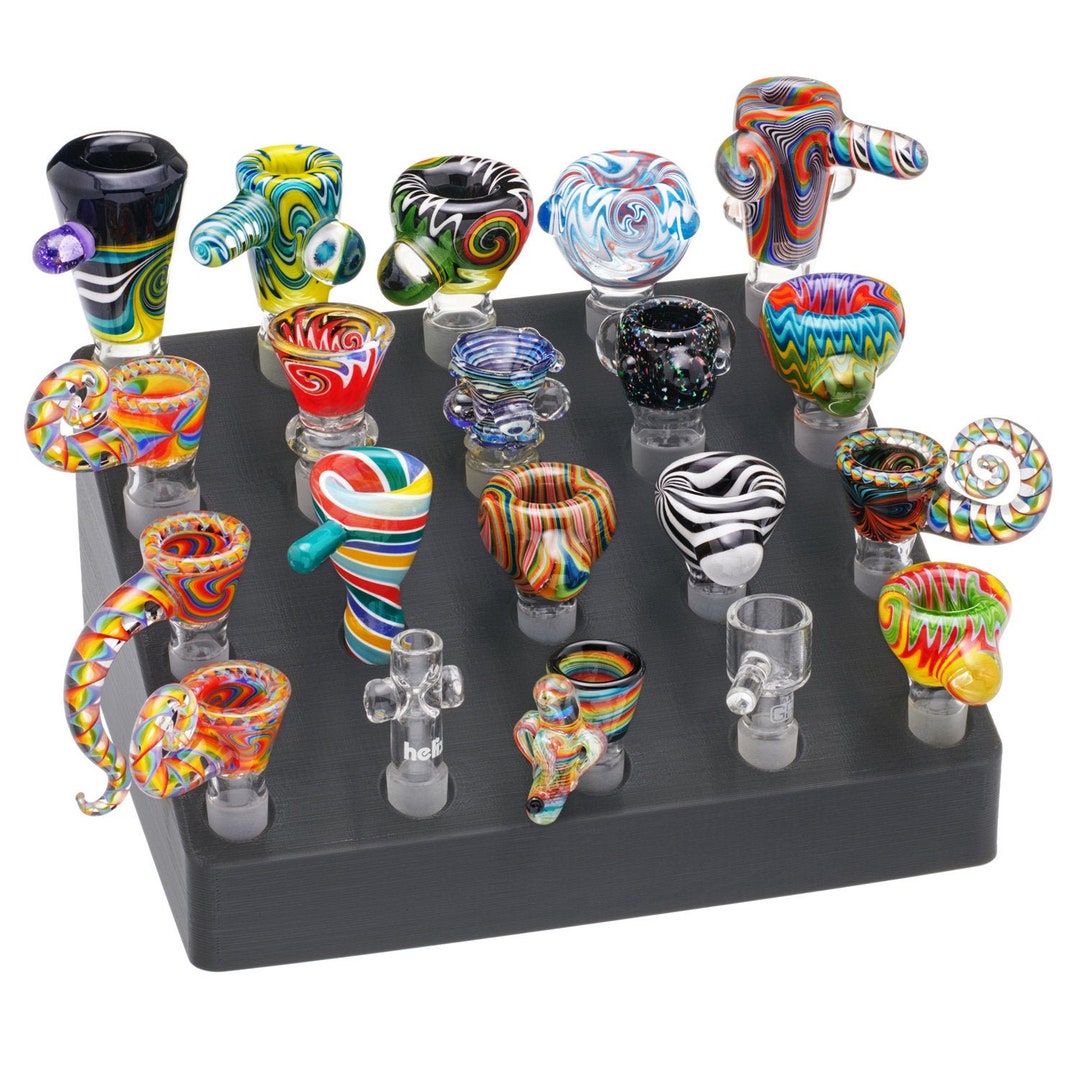 20-slide Stand | Glass Bowl Holder (14mm, 18mm, 10mm) - Etsy