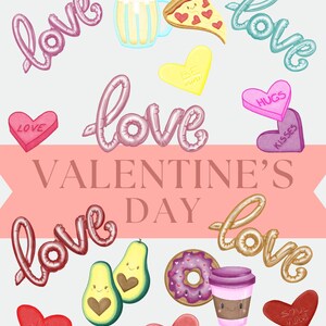Valentine's Sweet Couples Clipart, Donut Latte, Avocados, Beer Pizza ...