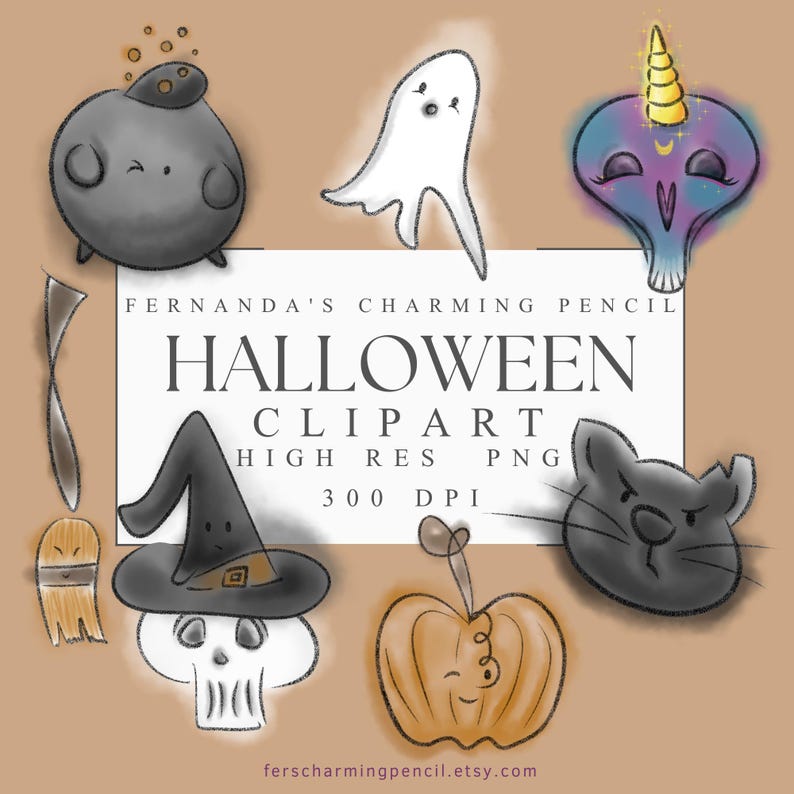 Halloween Cute Watercolor Clipart PNG Kids Halloween Party Halloween ...