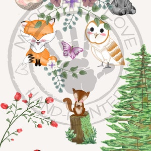 Fox, Racoon, Owl, Squirrel, Hedgehog, Kids Woodland Animals Clipart ...