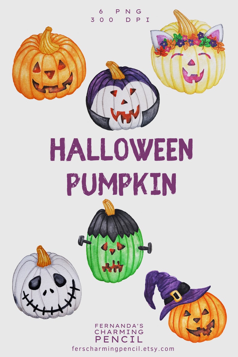 Halloween Pumpkin Clipart, Jack O Lantern Skull Unicorn, Dracula ...