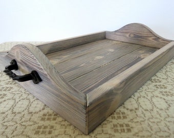 Rustic Wood Tray Weathered Wood Tray Farmhouse Wood Tray Table Tray ...
