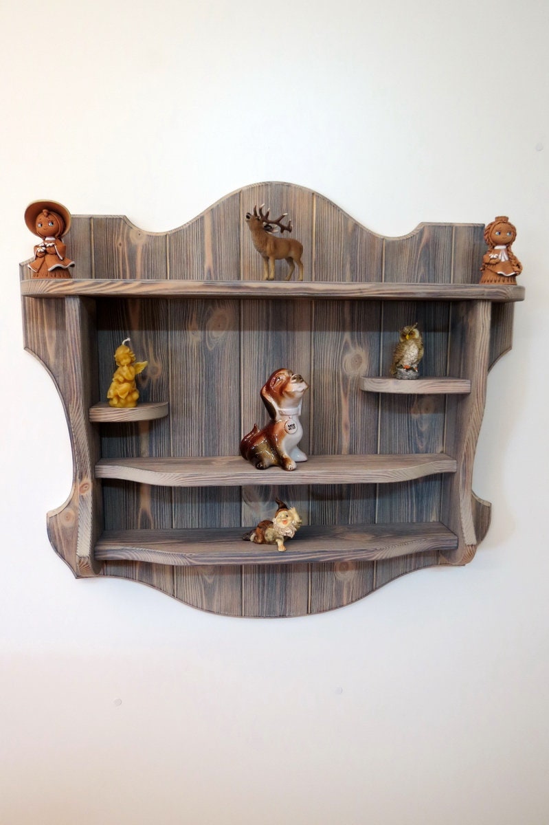 Rustic Shelf Wood Hanging Rack Farmhouse Rack Float Shelf Hanging ...