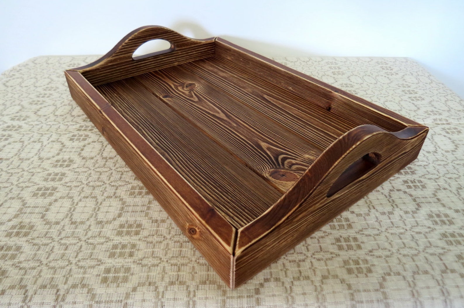 Rustic Wood Tray Weathered Wood Tray Farmhouse Wood Tray Table Tray ...