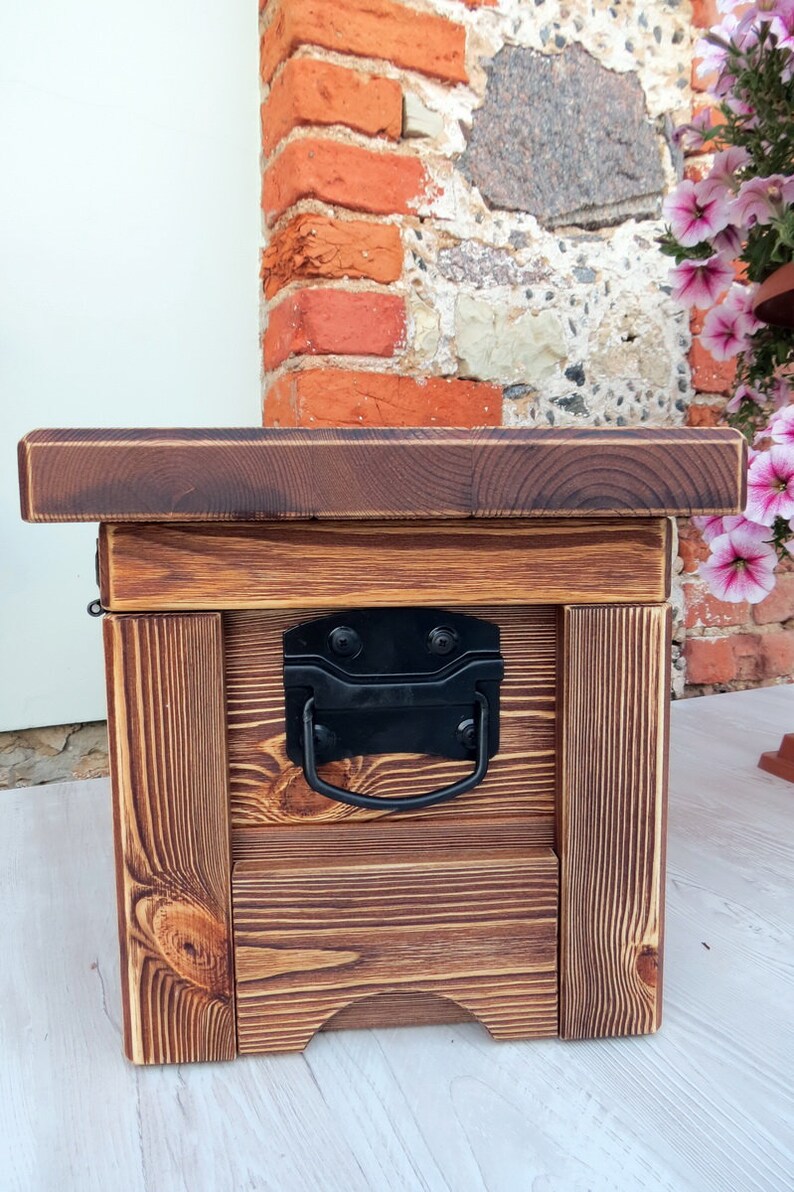 Treasure Chest Box Rustic Wood Chest Small Lockable Box Toy Storage ...