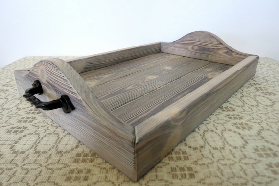 Tablett mit Griffen massiv Holz Tablett rustikale Holz Tablett | Etsy