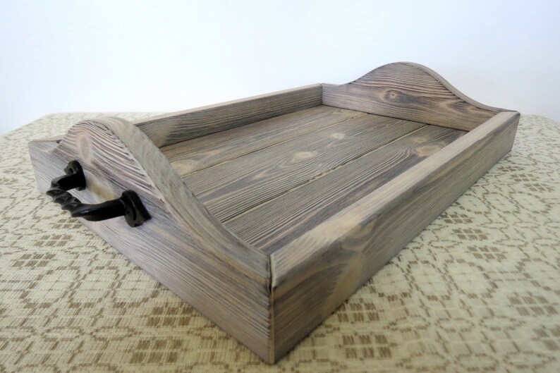 Tablett mit Griffen massiv Holz Tablett rustikale Holz Tablett ...