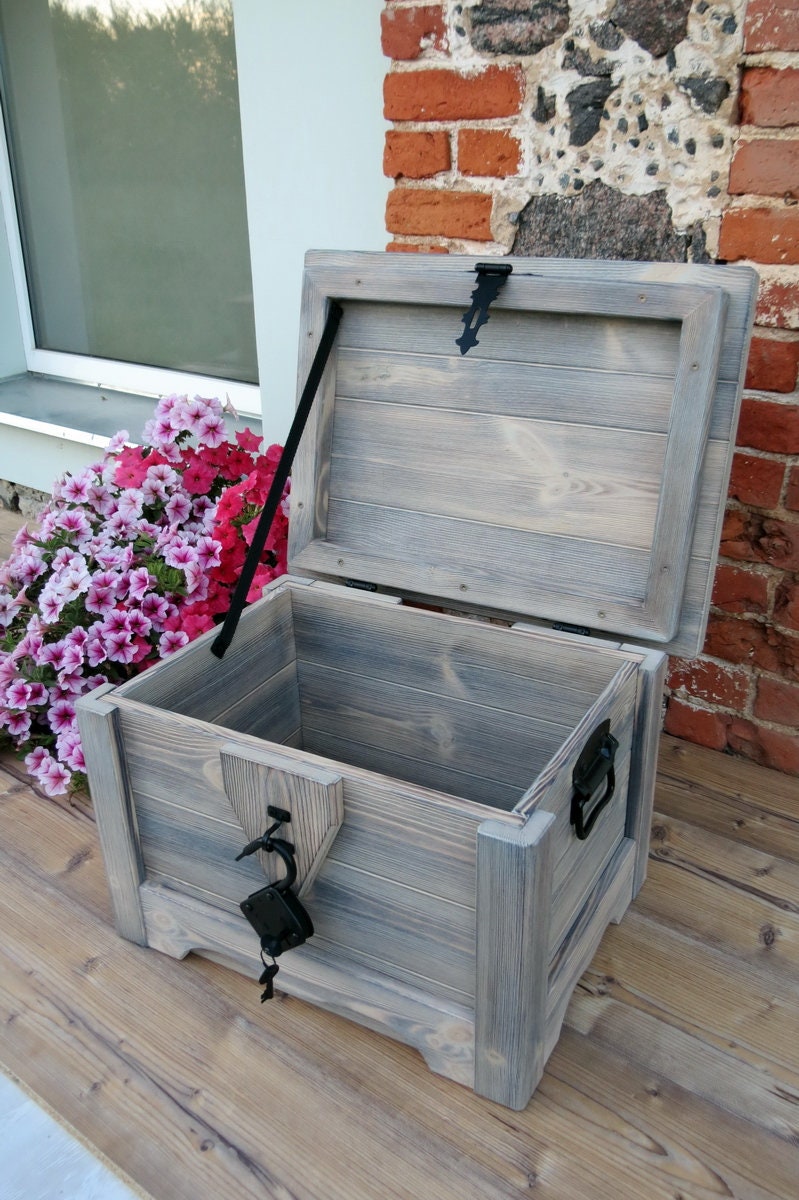 Treasure Box Kids Farmhouse Decor Rustic Country Gray Rustic Wood Chest ...