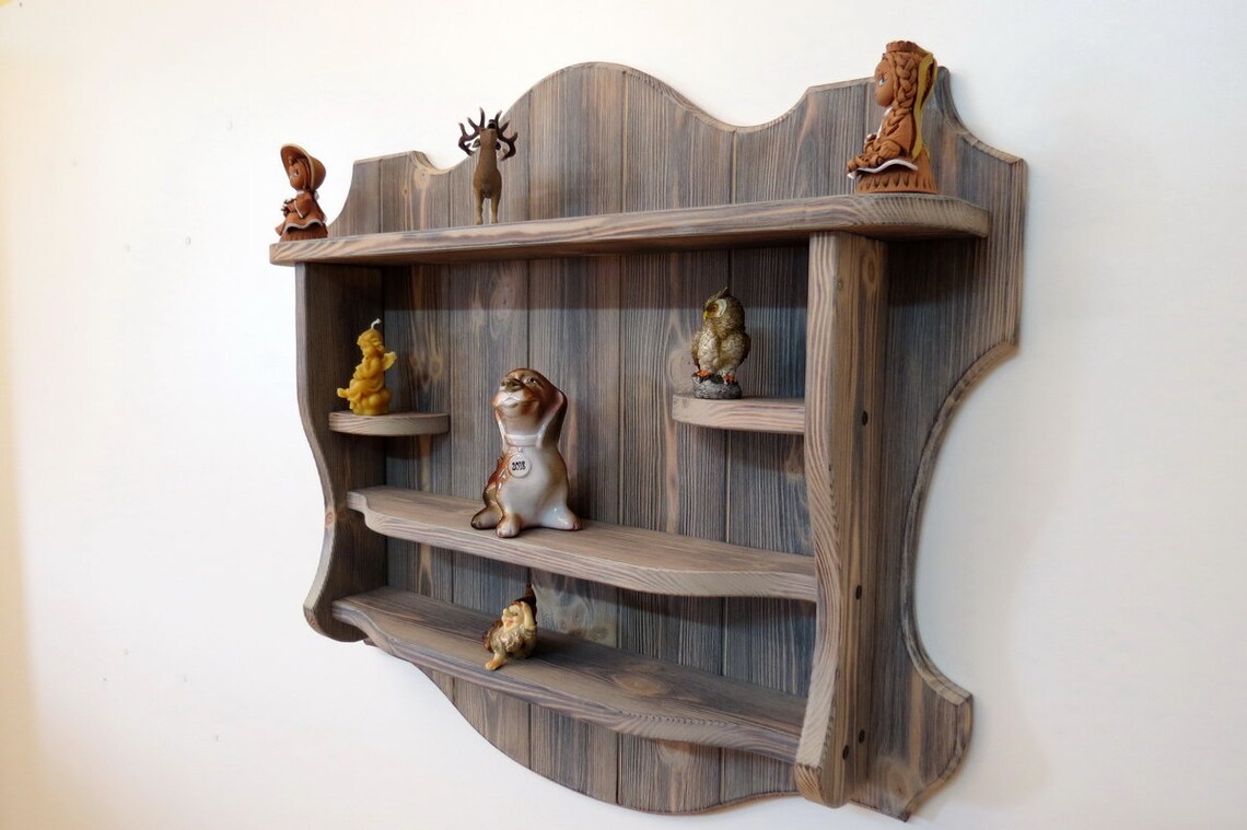 Rustic Shelf Wood Hanging Rack Farmhouse Rack Float Shelf Hanging ...