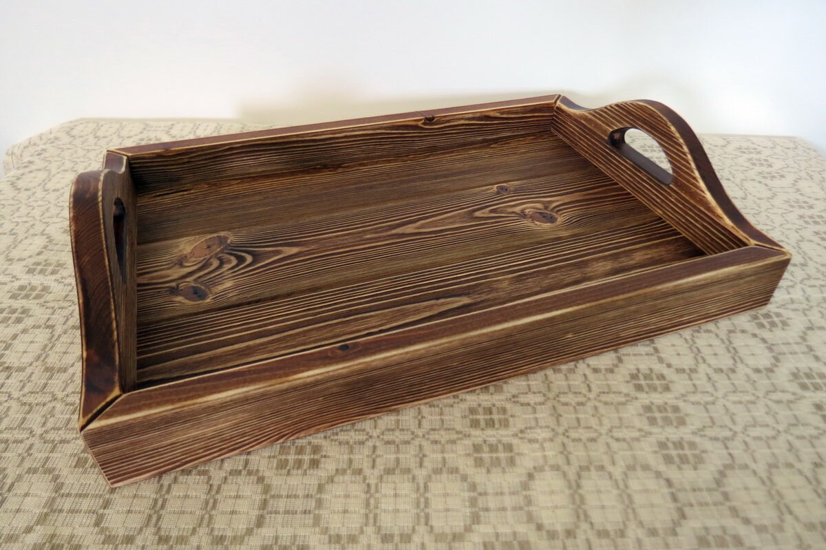 Rustic Wood Tray Weathered Wood Tray Farmhouse Wood Tray Table Tray ...