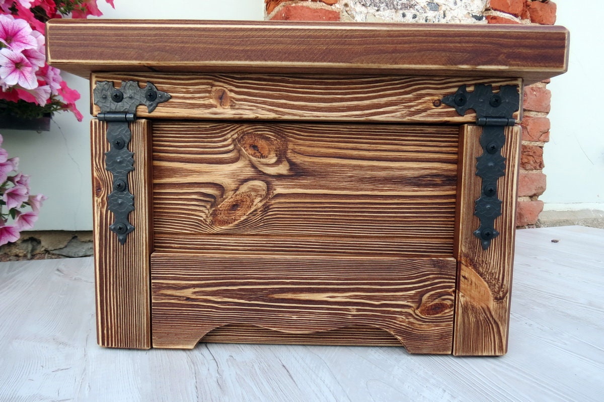 Treasure Chest Box Rustic Wood Chest Small Lockable Box Toy Storage ...