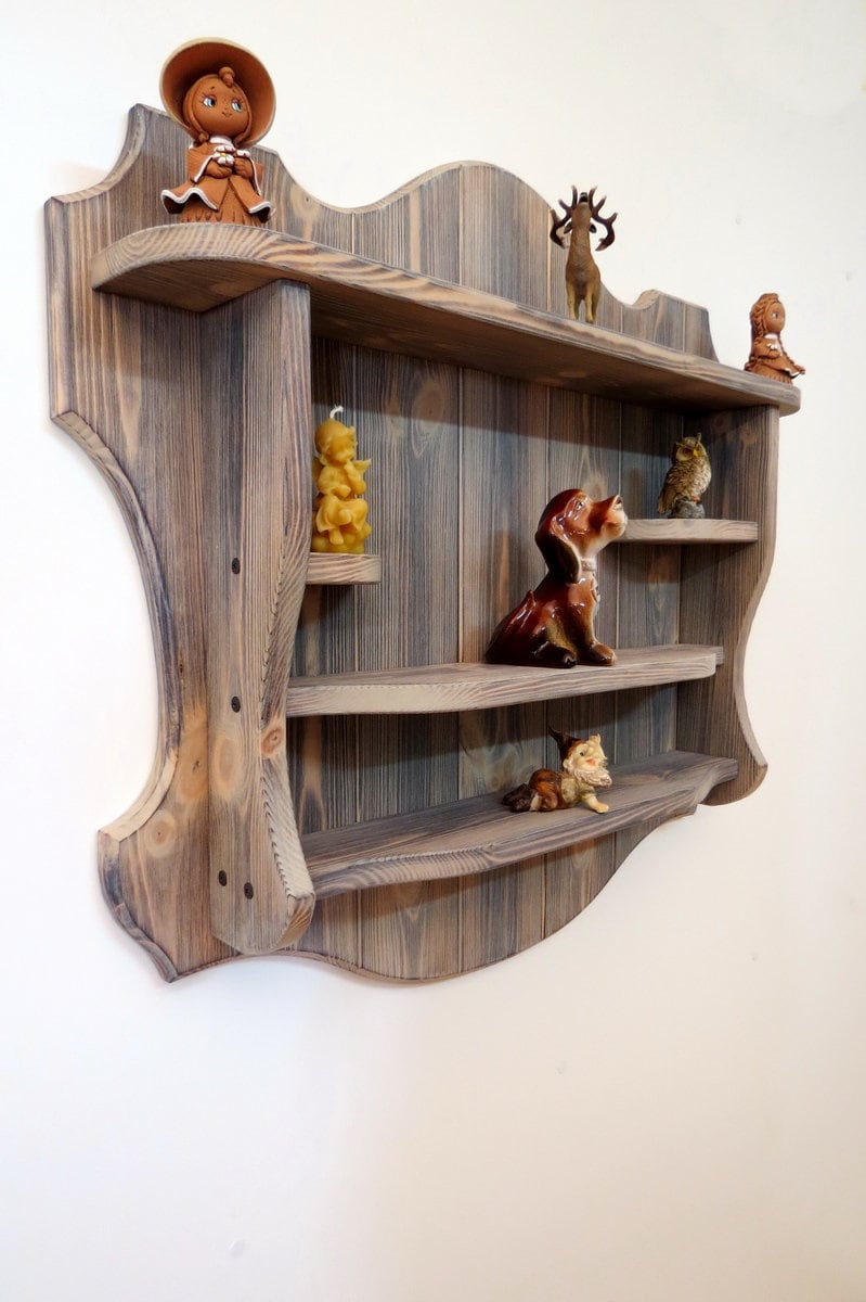 Rustic Shelf Wood Hanging Rack Farmhouse Rack Float Shelf Hanging ...