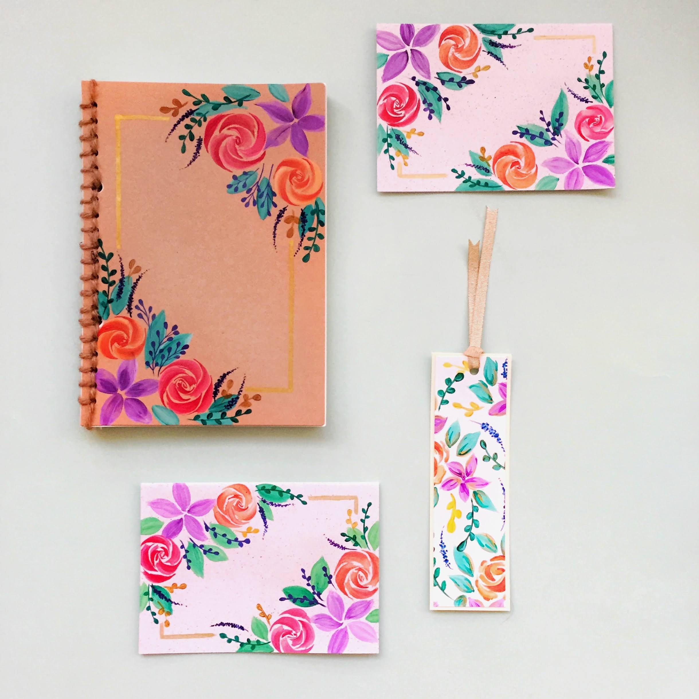 Handbound Notebook & Blank Cards Set - Etsy