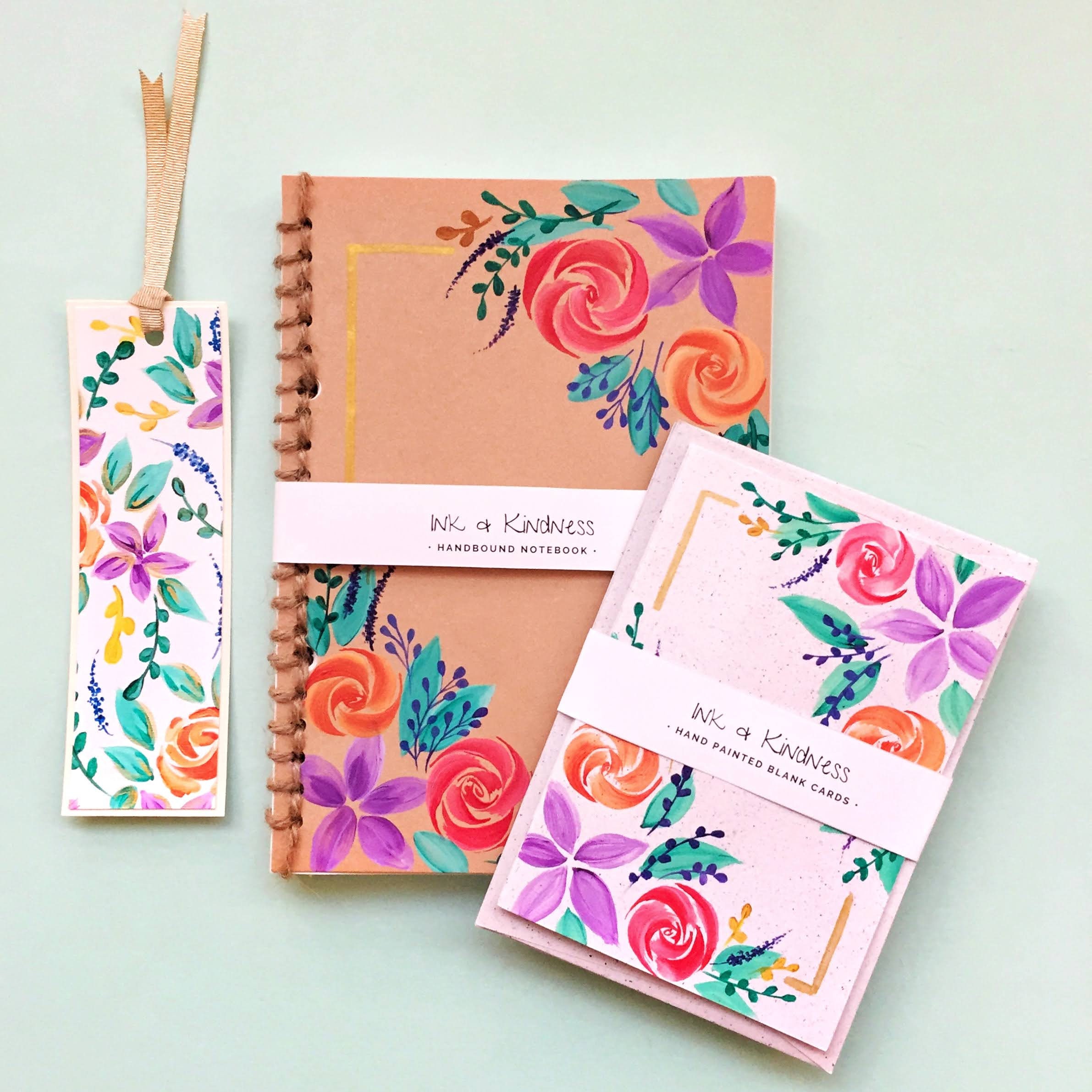 Handbound Notebook & Blank Cards Set - Etsy
