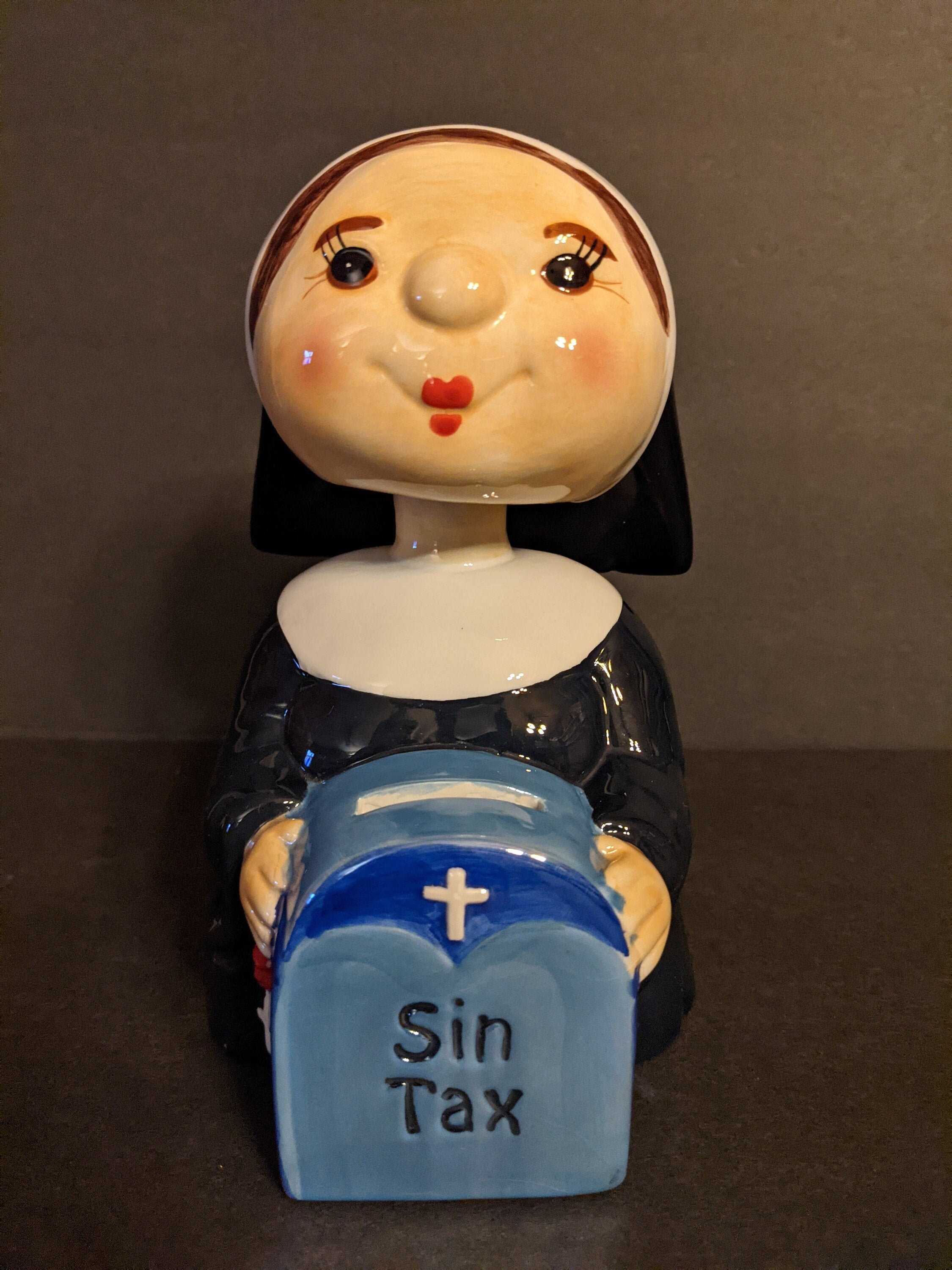 Figurines & Knick Knacks Vintage Bobble Head Nun Sin Tax Bank Art ...