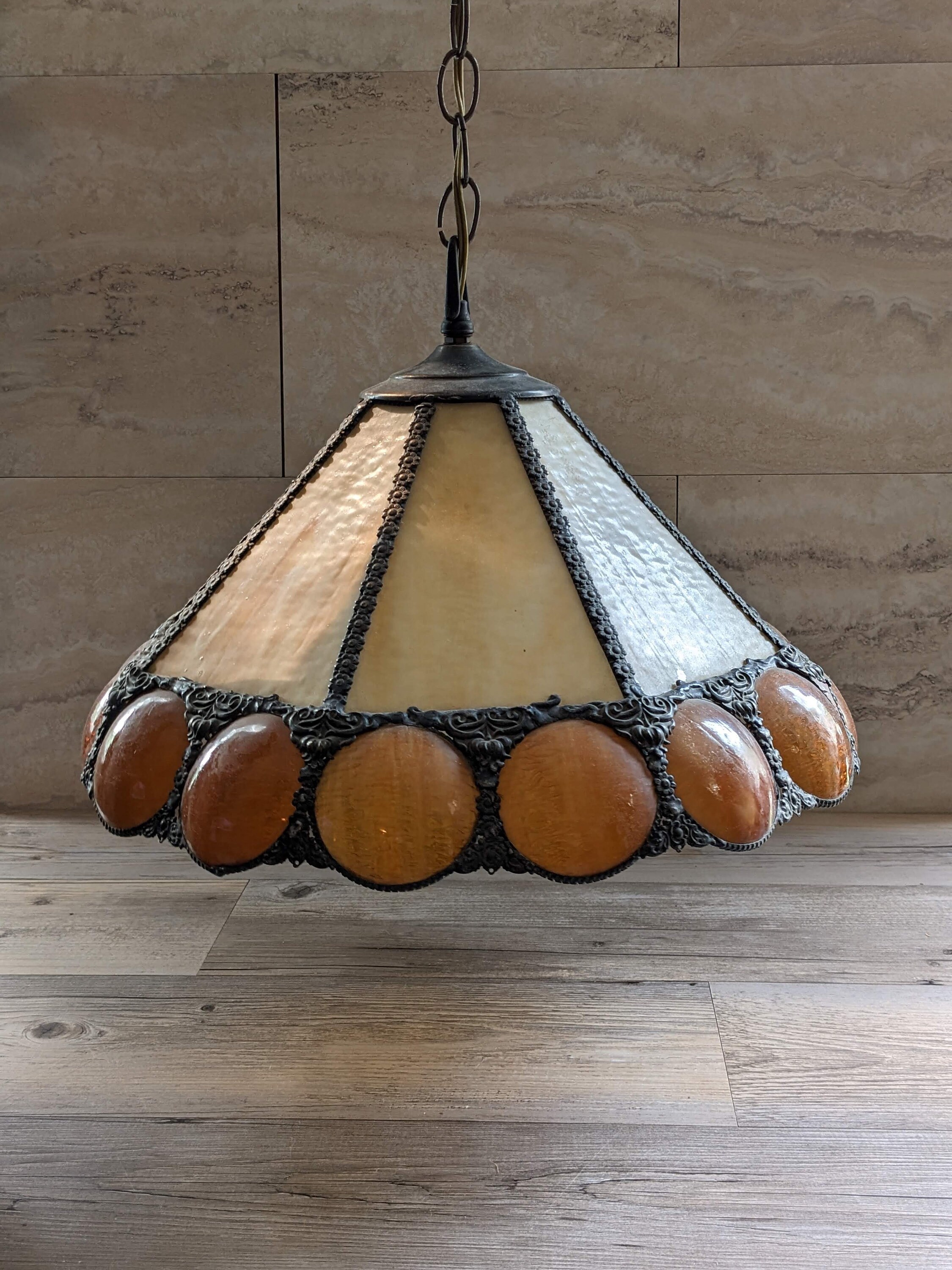 Vintage Gramercy Park Glass Swag Light - Etsy