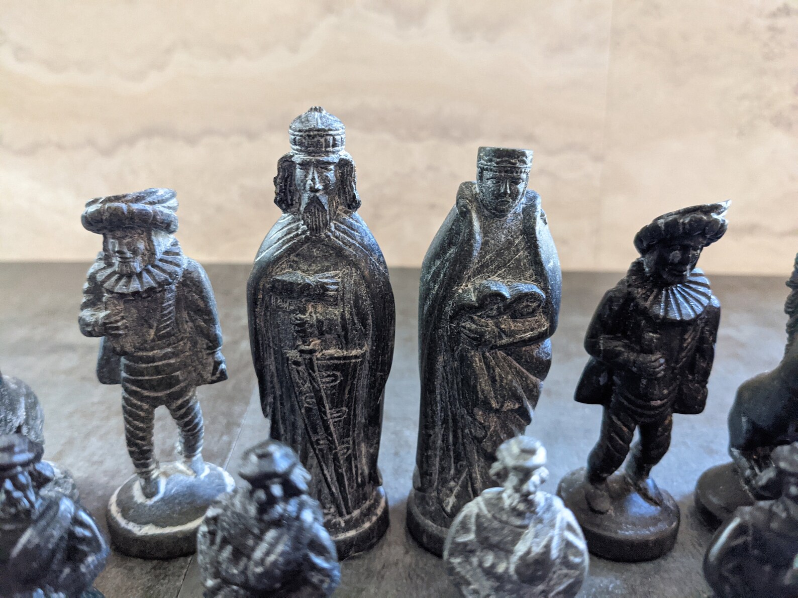 Vintage Soapstone Hand Carved Medieval Style Chess Set - Etsy