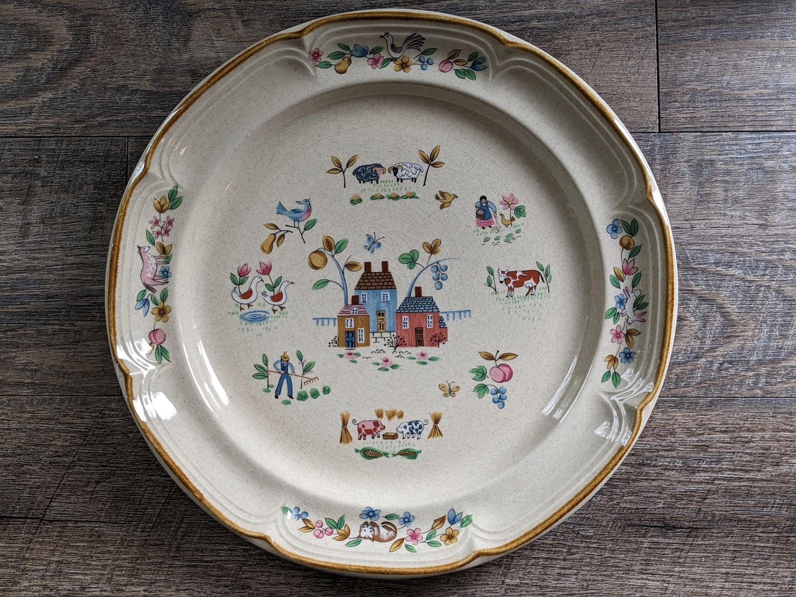 Vintage International Heartland Farmer Scene Dishes - Etsy