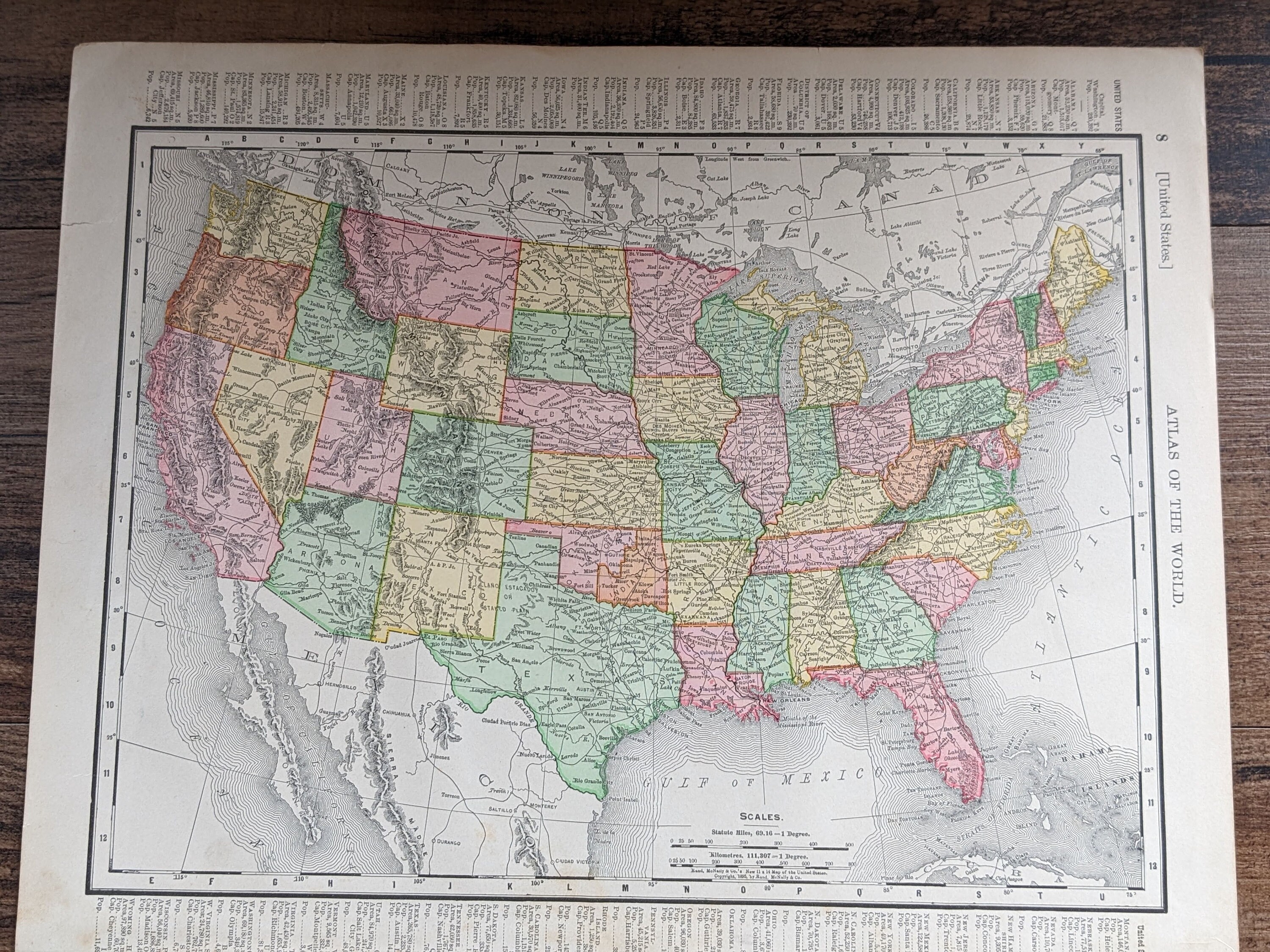 1895 Rand Mcnally United States of America Atlas Framed - Etsy