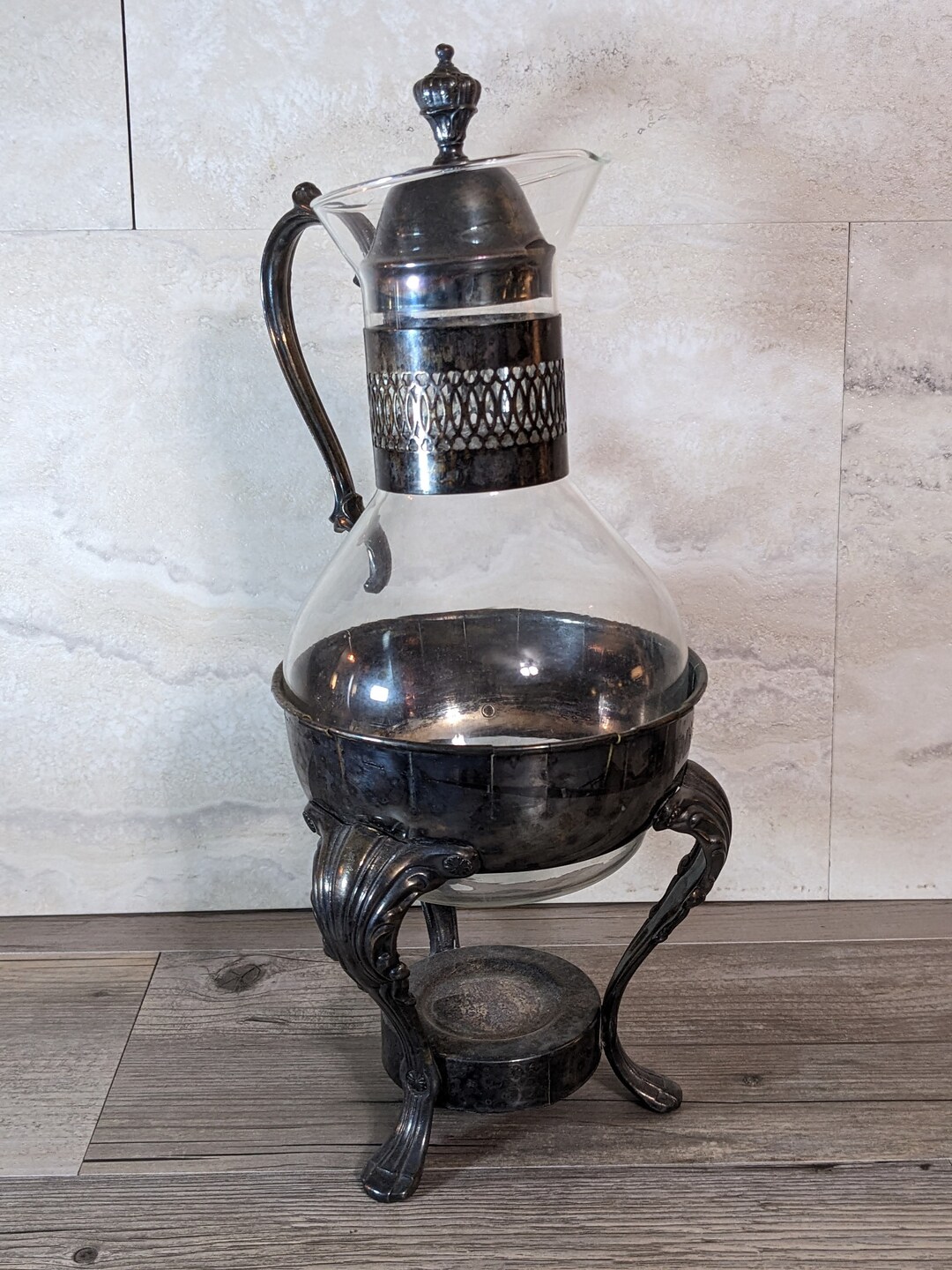 Vintage Silver Coffee / Tea Carafe With Warming Stand - Etsy