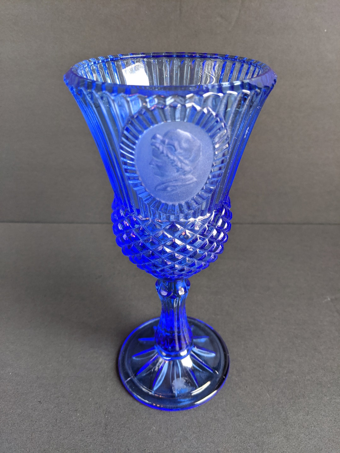 Vintage Avon Martha Washington Blue Glass Goblet - Etsy