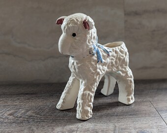 Vintage Ceramic Lamb Planter - Etsy