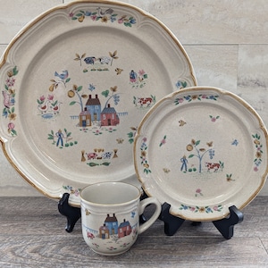 Vintage International Heartland Farmer Scene Dishes - Etsy