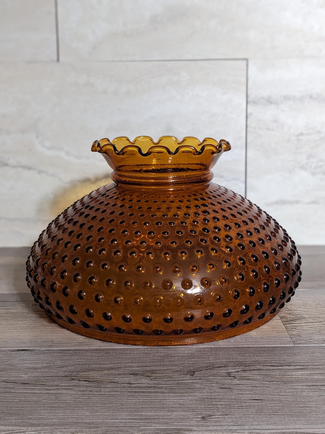 Vintage Amber Hobnail Parlor Lamp Shade - Etsy