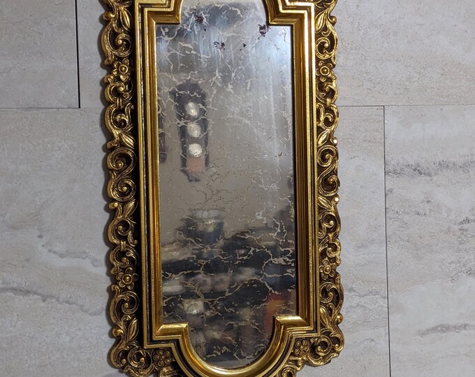 Vintage Hollywood Regency Mottled Mirror - Etsy