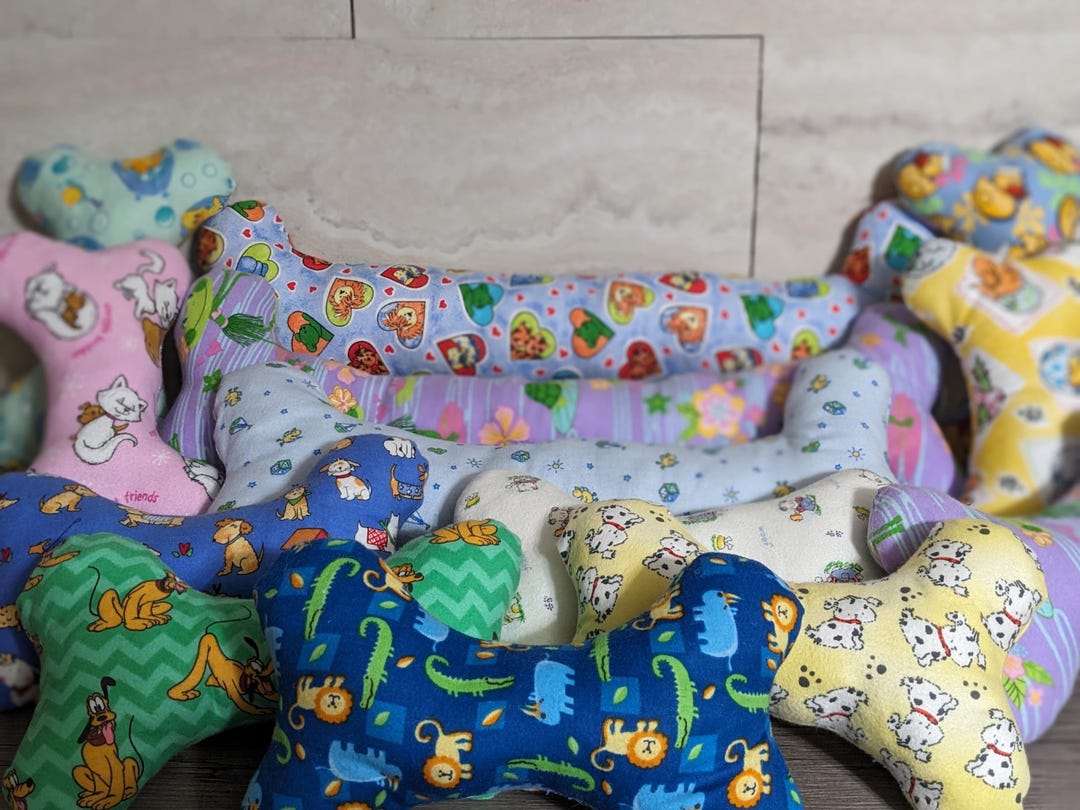 Dog Bone Shaped No Squeak Pillows / Toys - Etsy