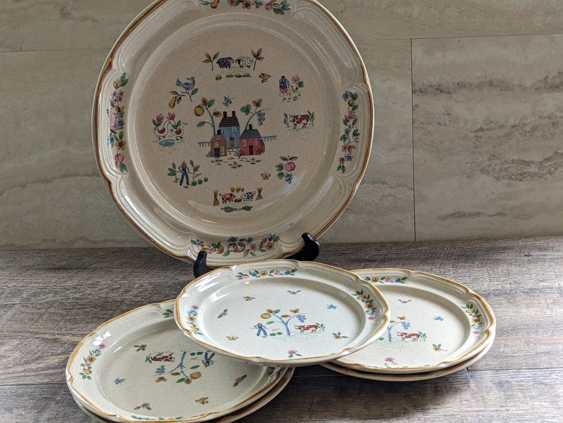 Vintage International Heartland Farmer Scene Dishes - Etsy