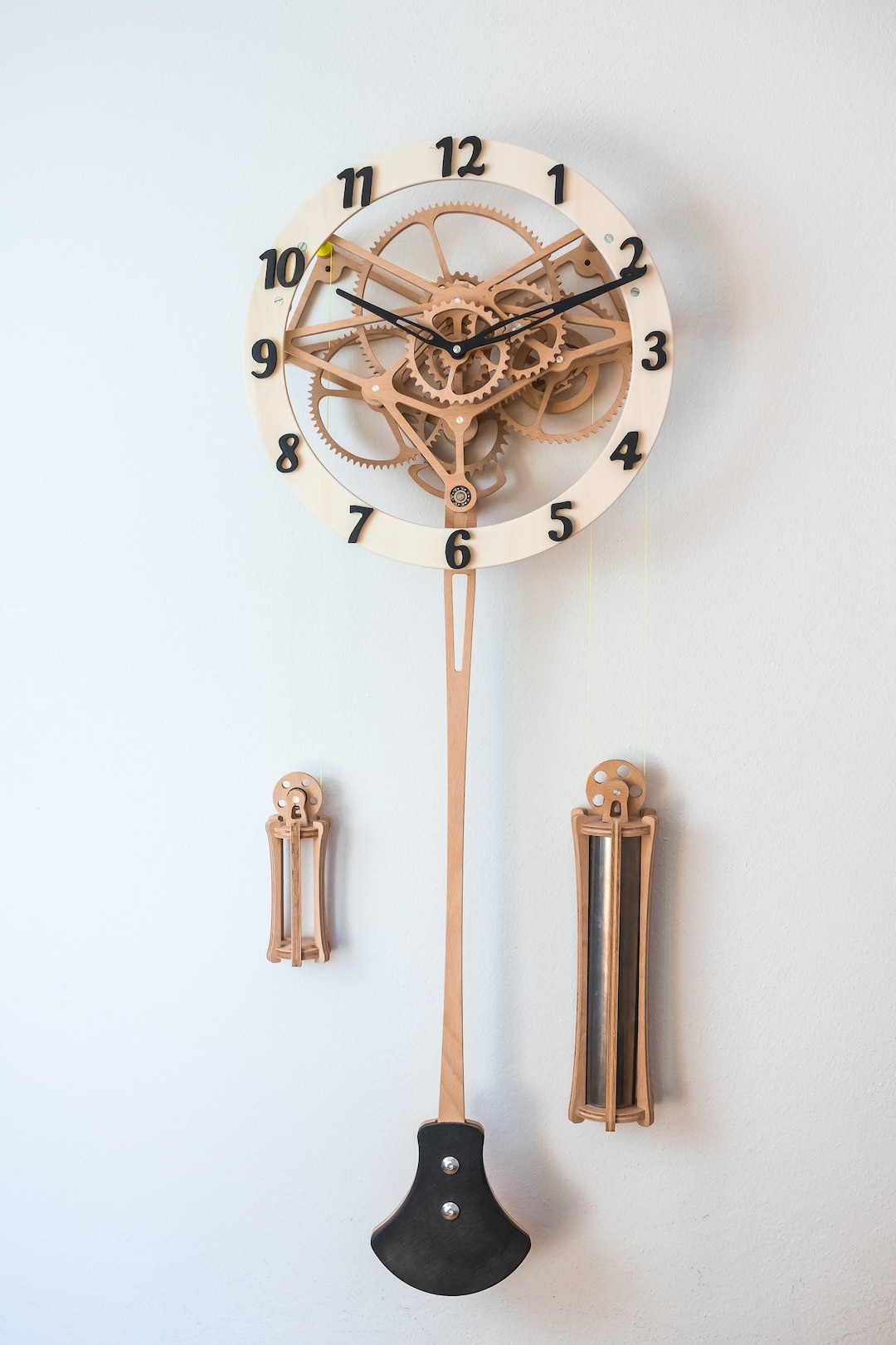 Wooden Mechanical Gear Clock CNC File: Laser Cut DXF Plan - Etsy