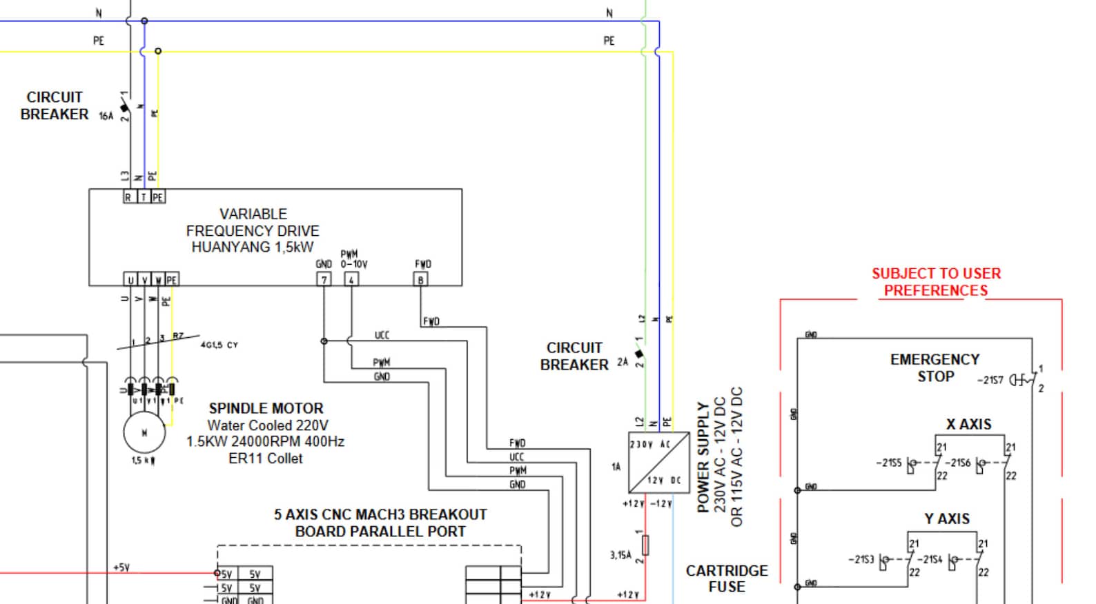 Diy Cnc Milling Machine 3d Model Files Dxf Step Electrical Plans Plywood Metal Etsy