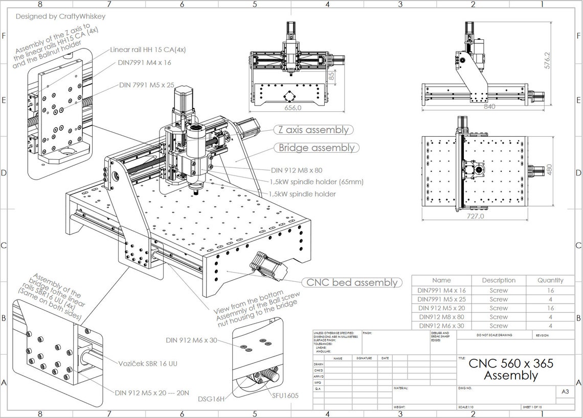 DIY CNC Milling Machine 3D Model Files, .dxf, .STEP, Electrical Plans ...