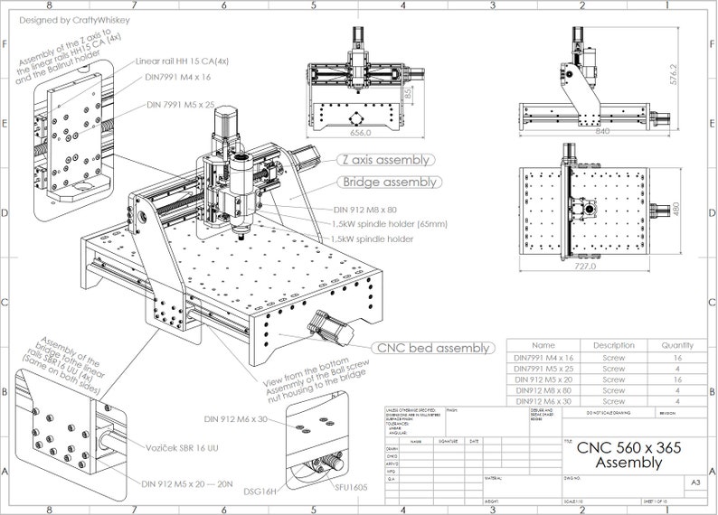 DIY CNC Milling Machine 3D Model Files, .dxf, .STEP, Electrical Plans ...